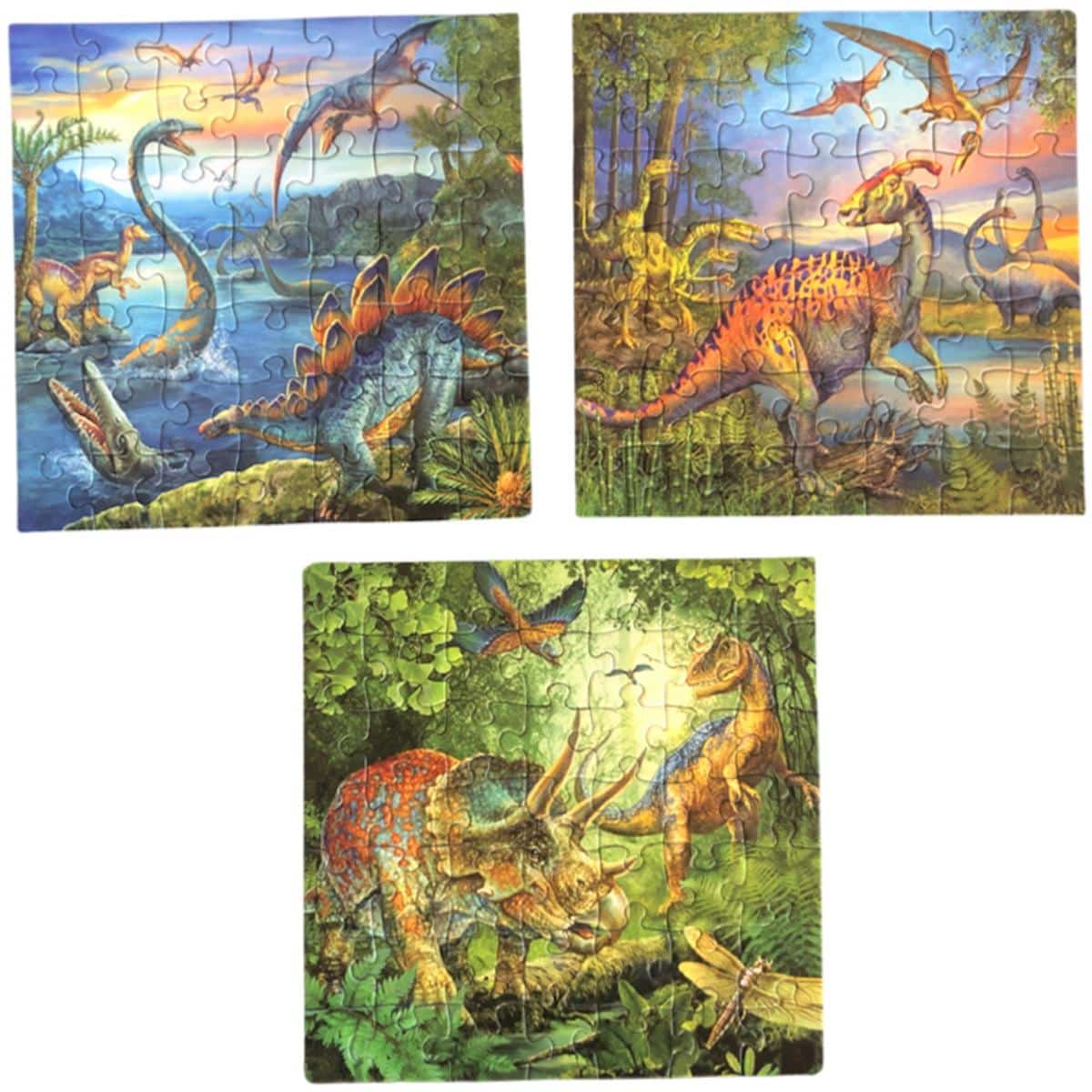 Dinosaur Fascination Puzzles - set of 3