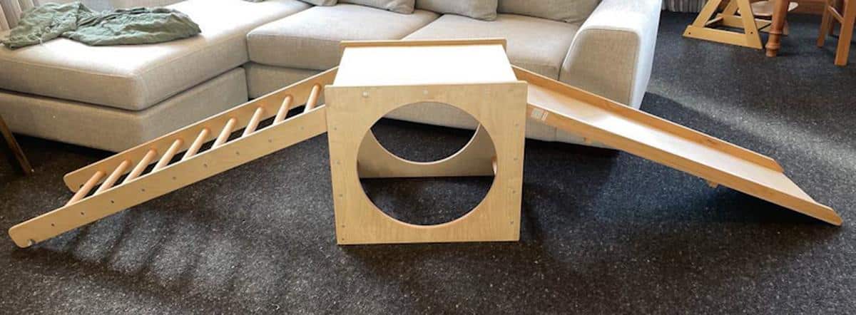 Wooden Cube, Ladder & Ramp Slide
